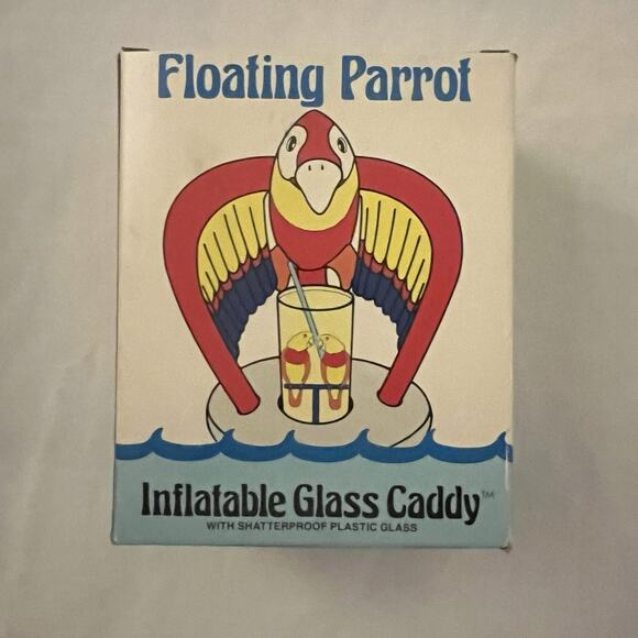 Unbranded | Swim | New Vintage Floating Parrot Inflatable Glass Caddy ...